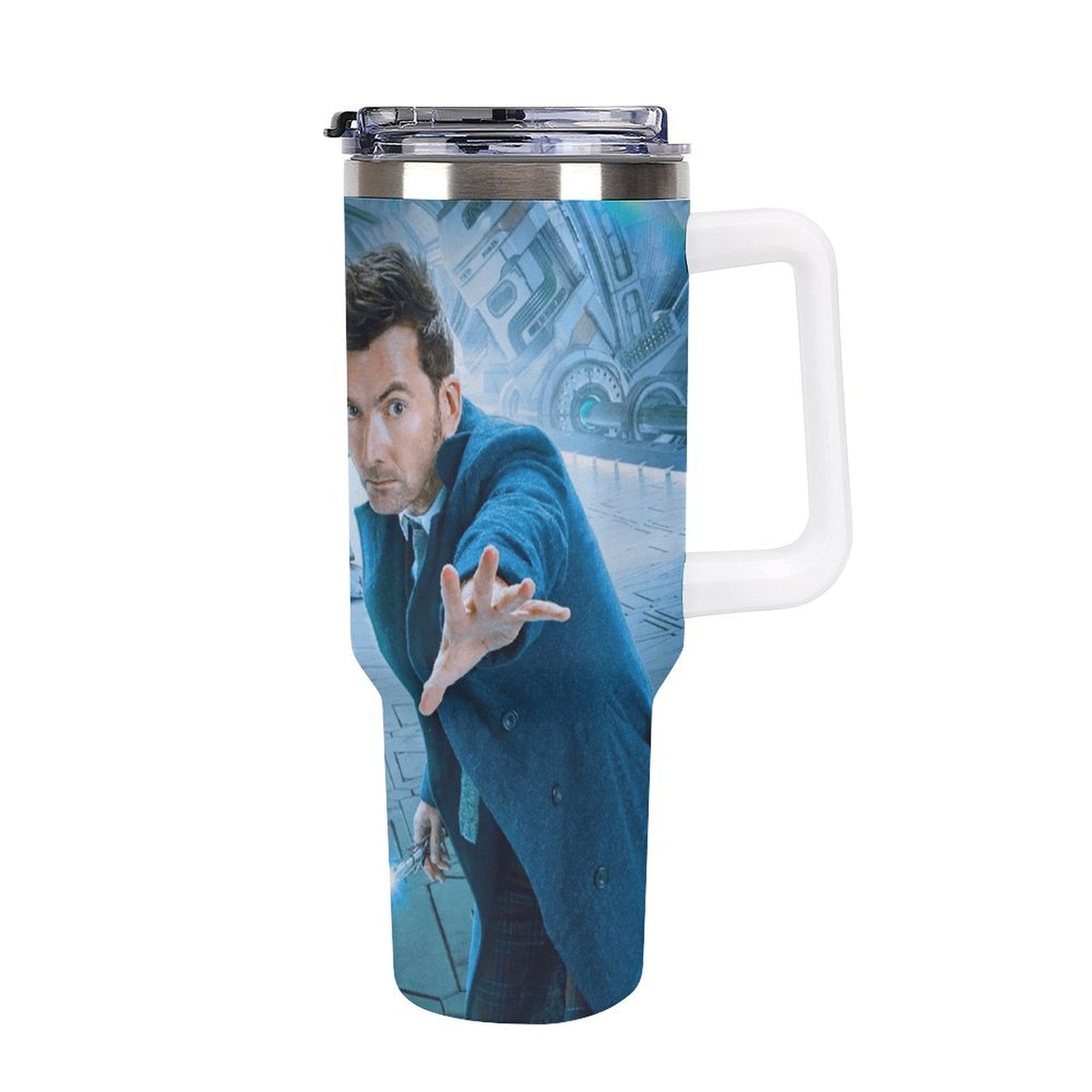 Doctor Who 40 Oz Water Bottle with Handle & Flip Straw - Fits in Cup ...