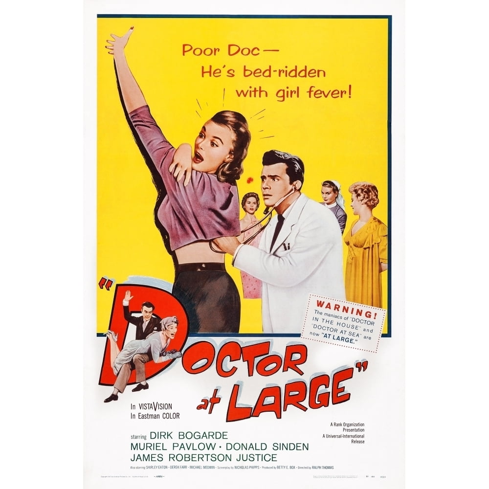 Doctor At Large Us Poster Art From Left: Shirley Eaton Dirk Bogarde ...