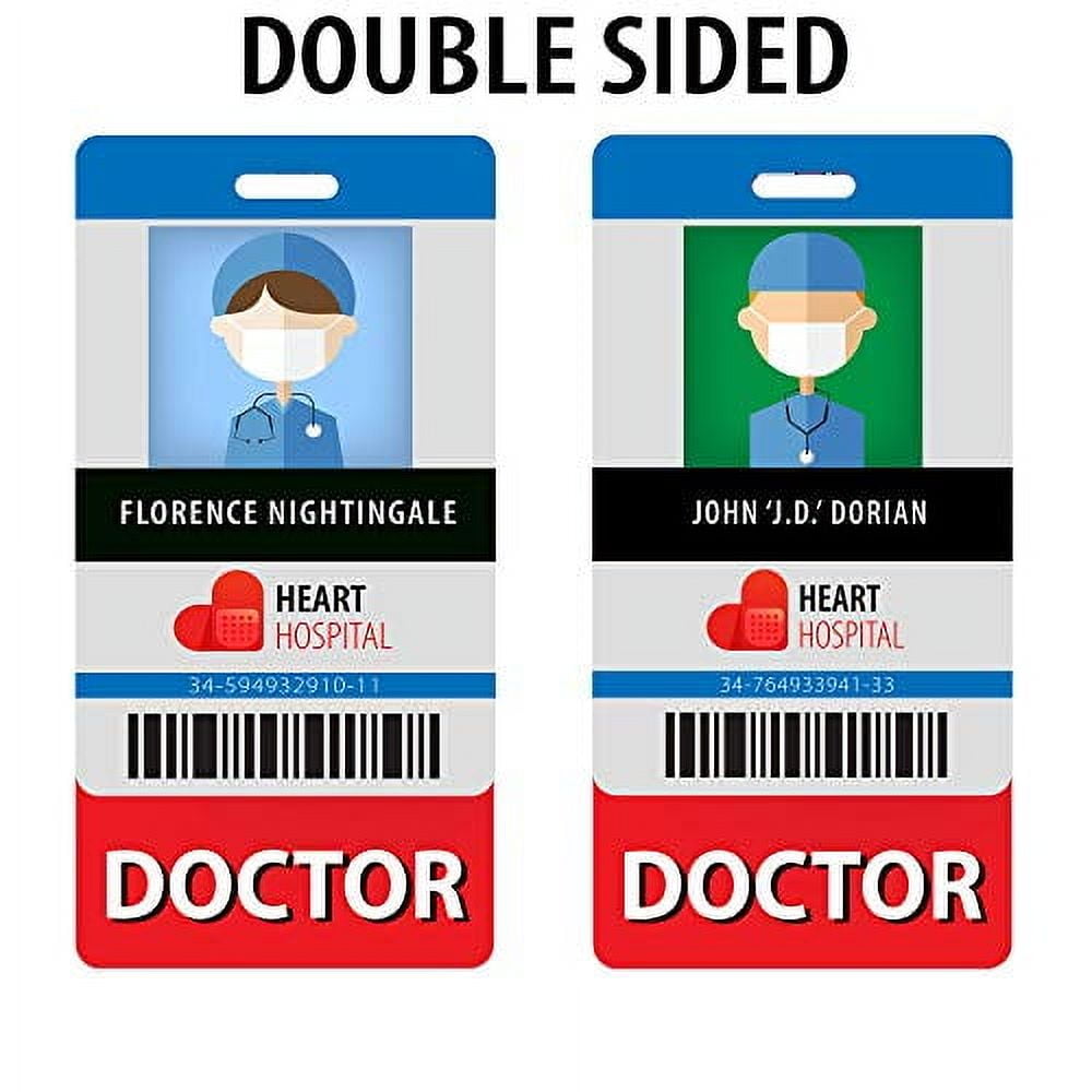 Doctor Badge Buddy (20 pack) - Red with Medical Icons - Vertical Badge ...