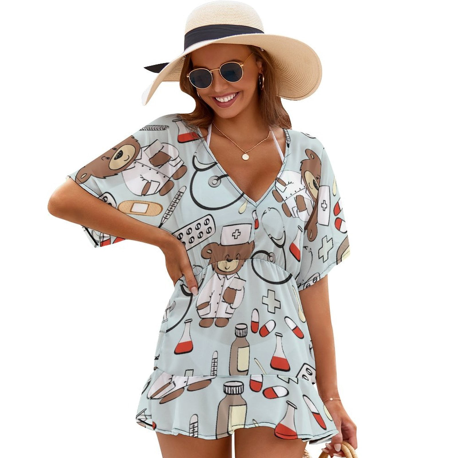 Doctor Bear Hospital Cover Ups Dresses Women Summer Dress Vintage ...