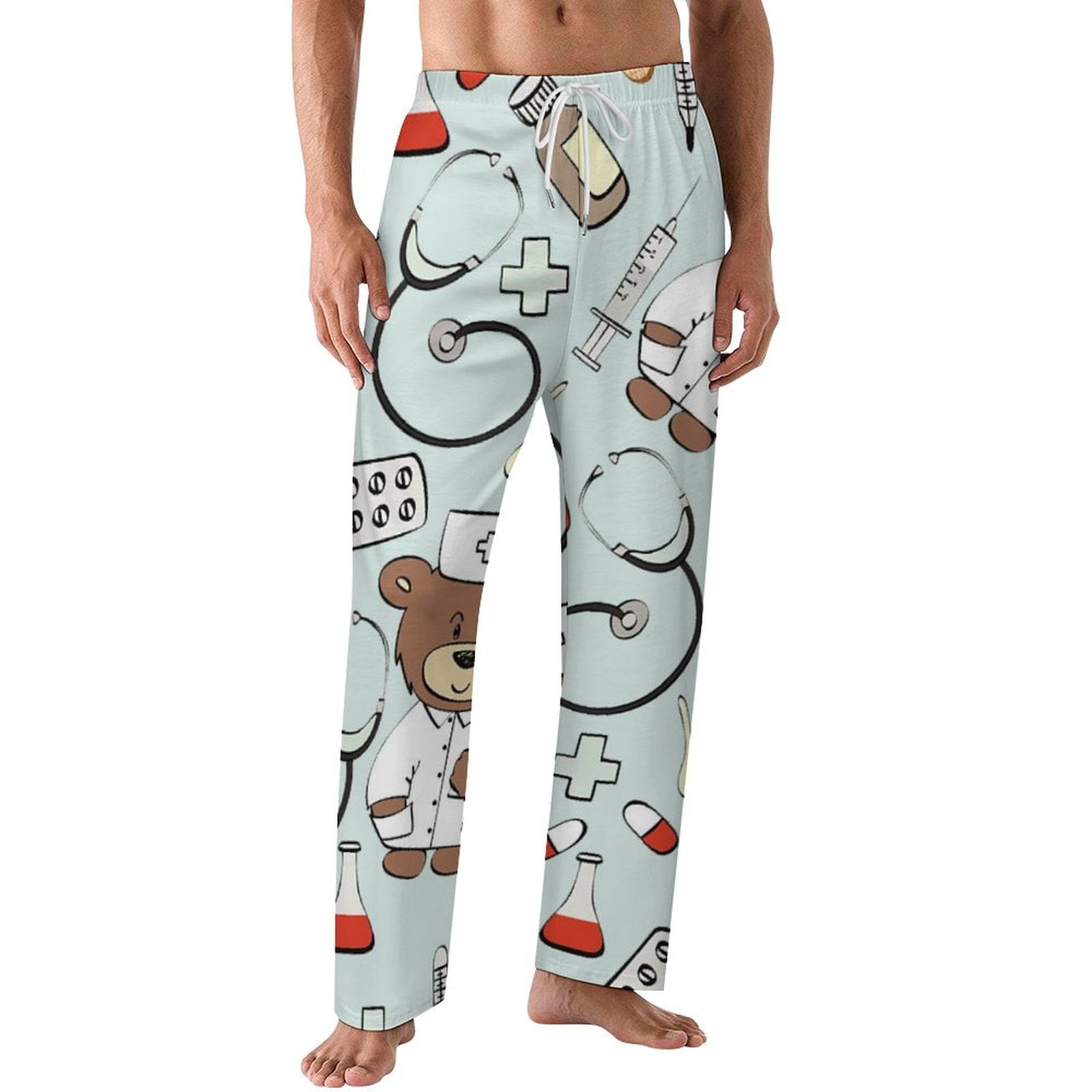Doctor Bear Hospital Mens Pajamas Pajama Pants Mens Sleepwear Lounge ...