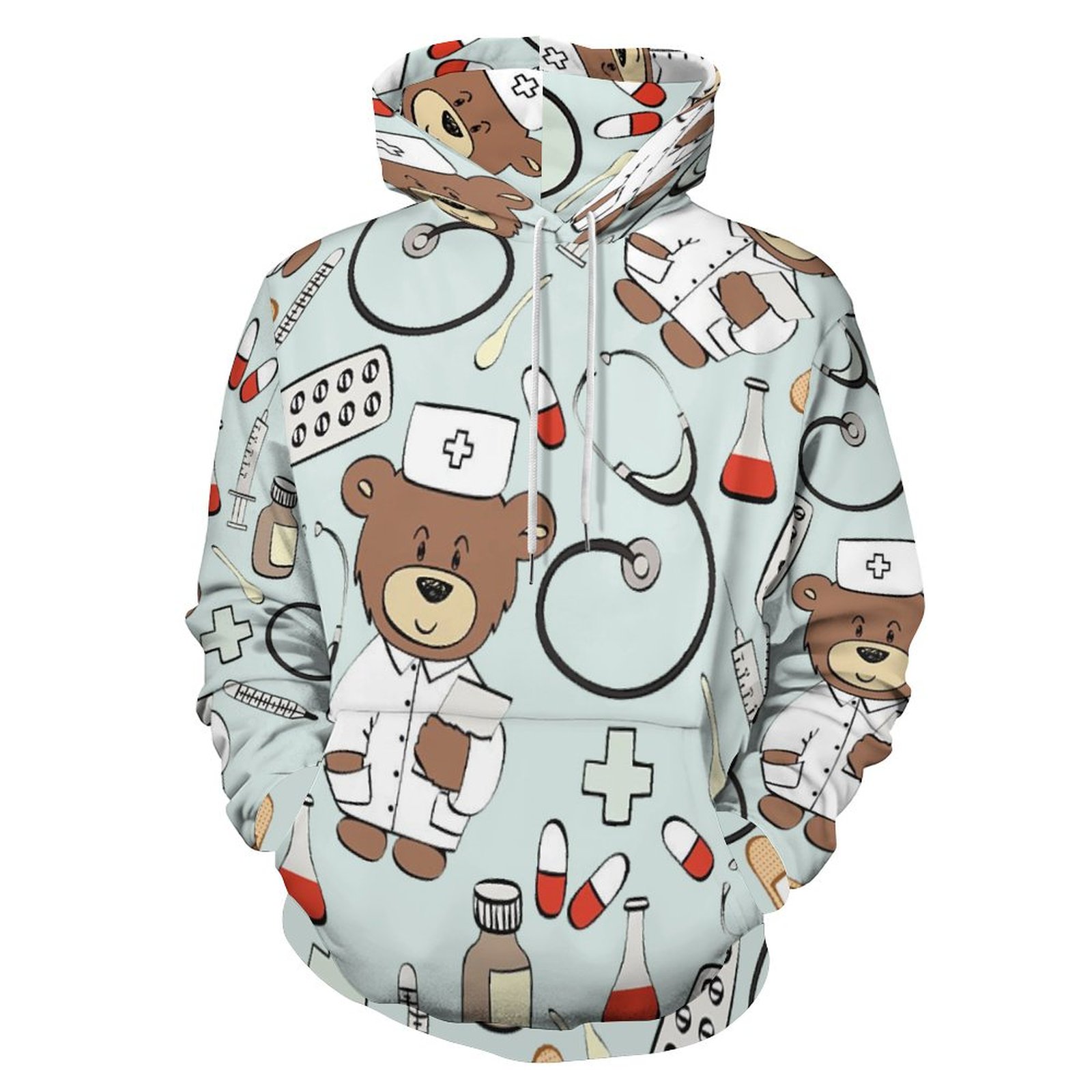 Doctor Bear Hospital Oversized Hoodies for Women Pullover Womens ...