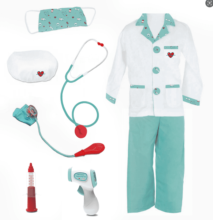 Doctor Costume Set for Kids, Pretend Play Doctor Dress up Clothes with ...