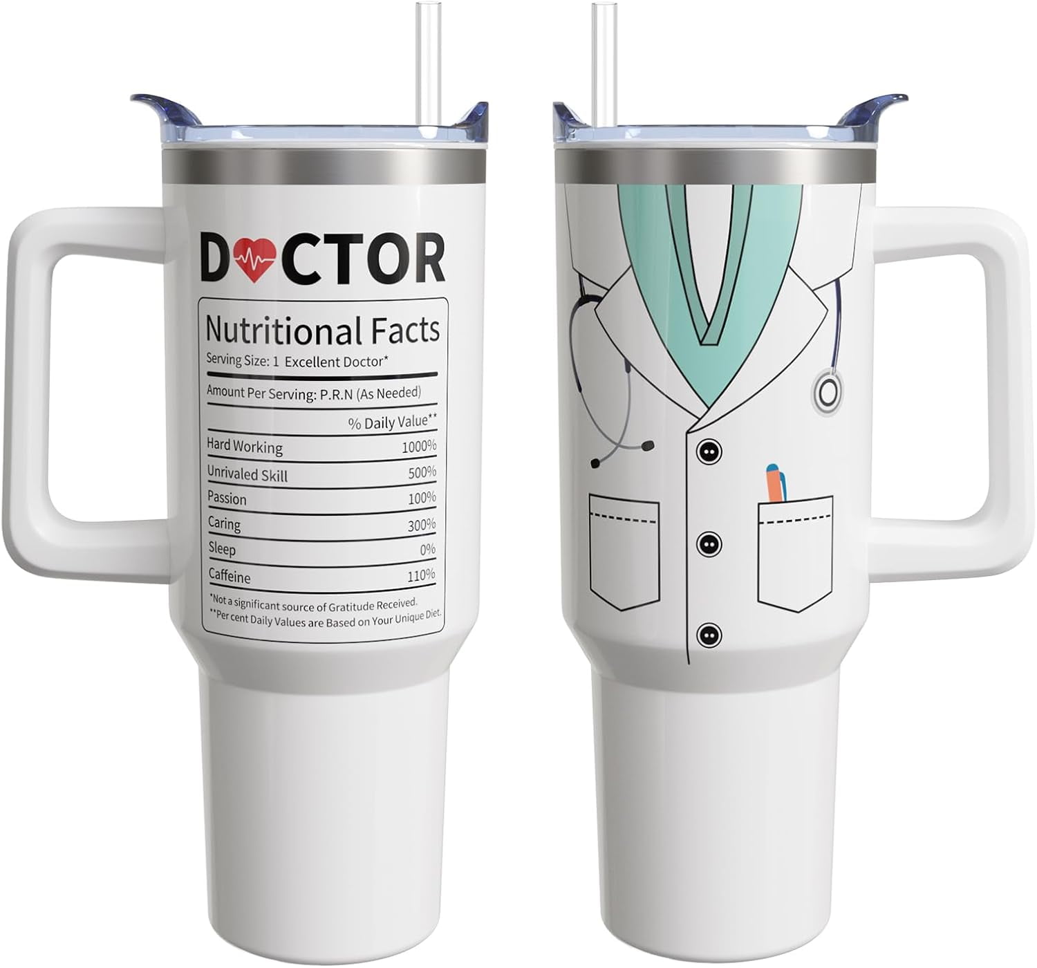 Doctor Day Gifts for Women Men, 40 Oz Tumbler with Handle and Straw ...