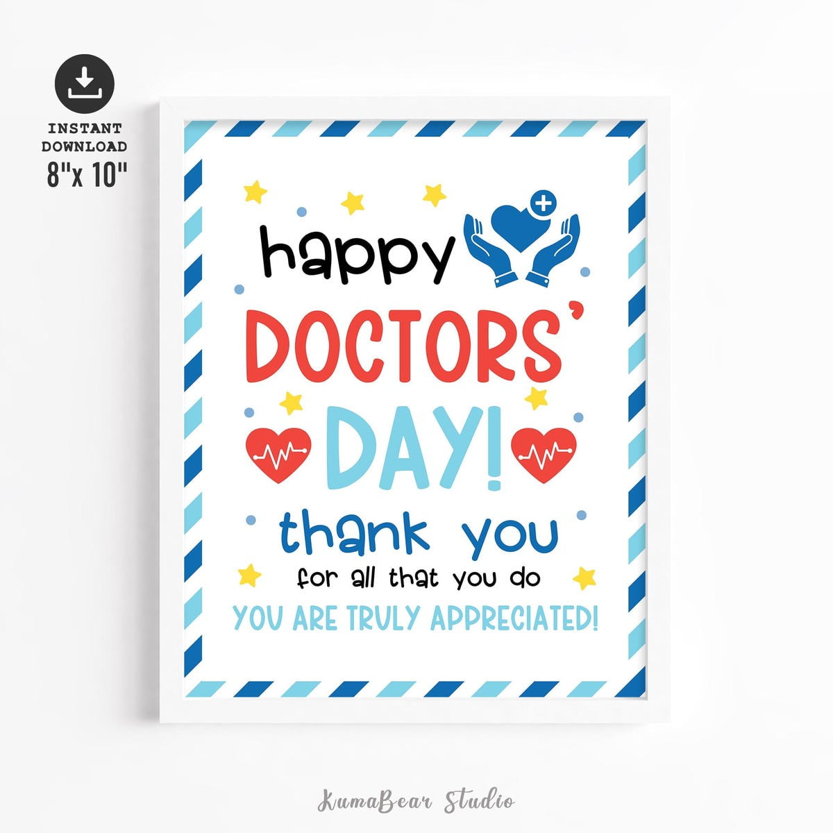 Doctor Day Sign Printable, Doctors' Day Appreciation Poster Decor ...