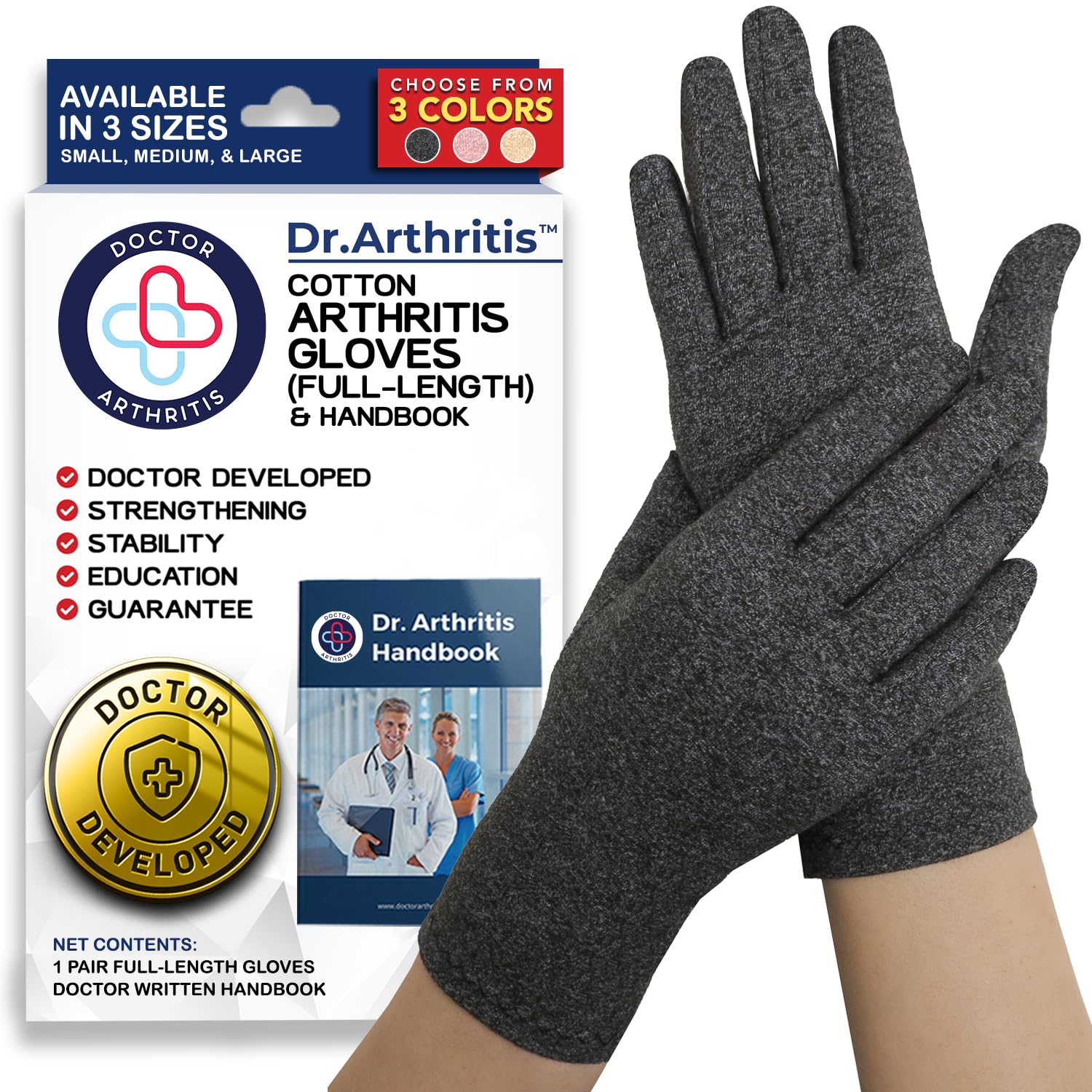Doctor Developed Arthritis Gloves - Full Finger Compression Gloves for ...