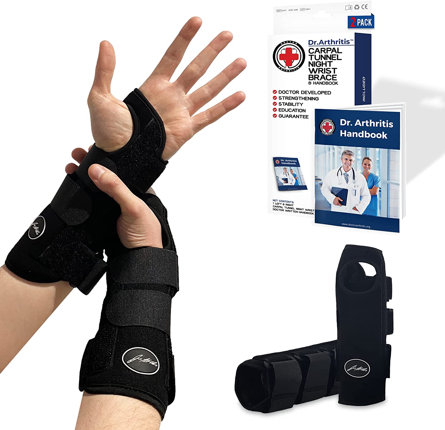 Carpal Tunnel Wrist Brace with emovable Metal Wrist Splint for Night ...