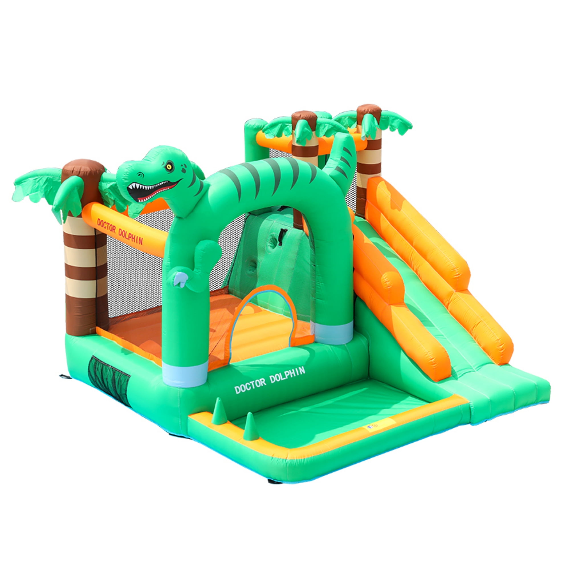 Doctor Dolphin Inflatable Bounce House Bouncy Castle with Long Slide ...