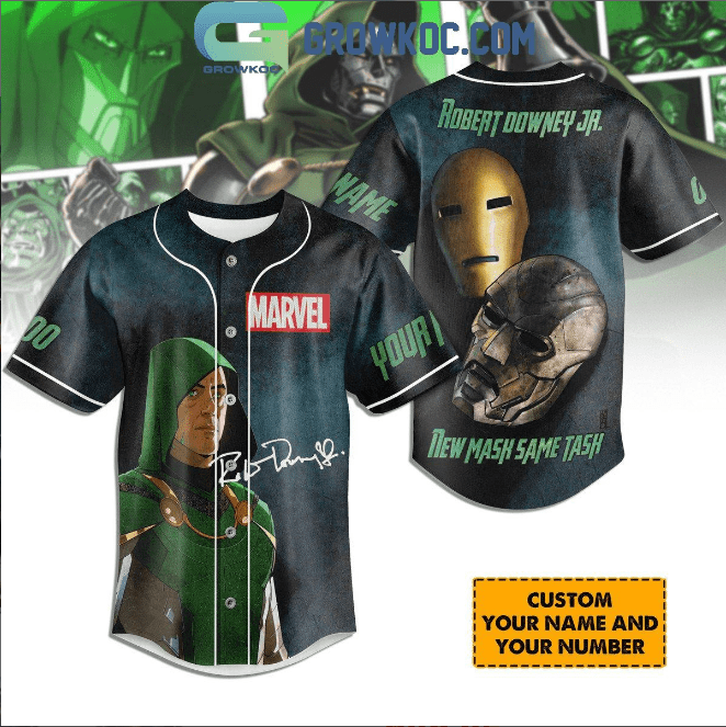 Doctor Doom Robert Downey Jr. New Mask Personalized Baseball Jersey Men ...
