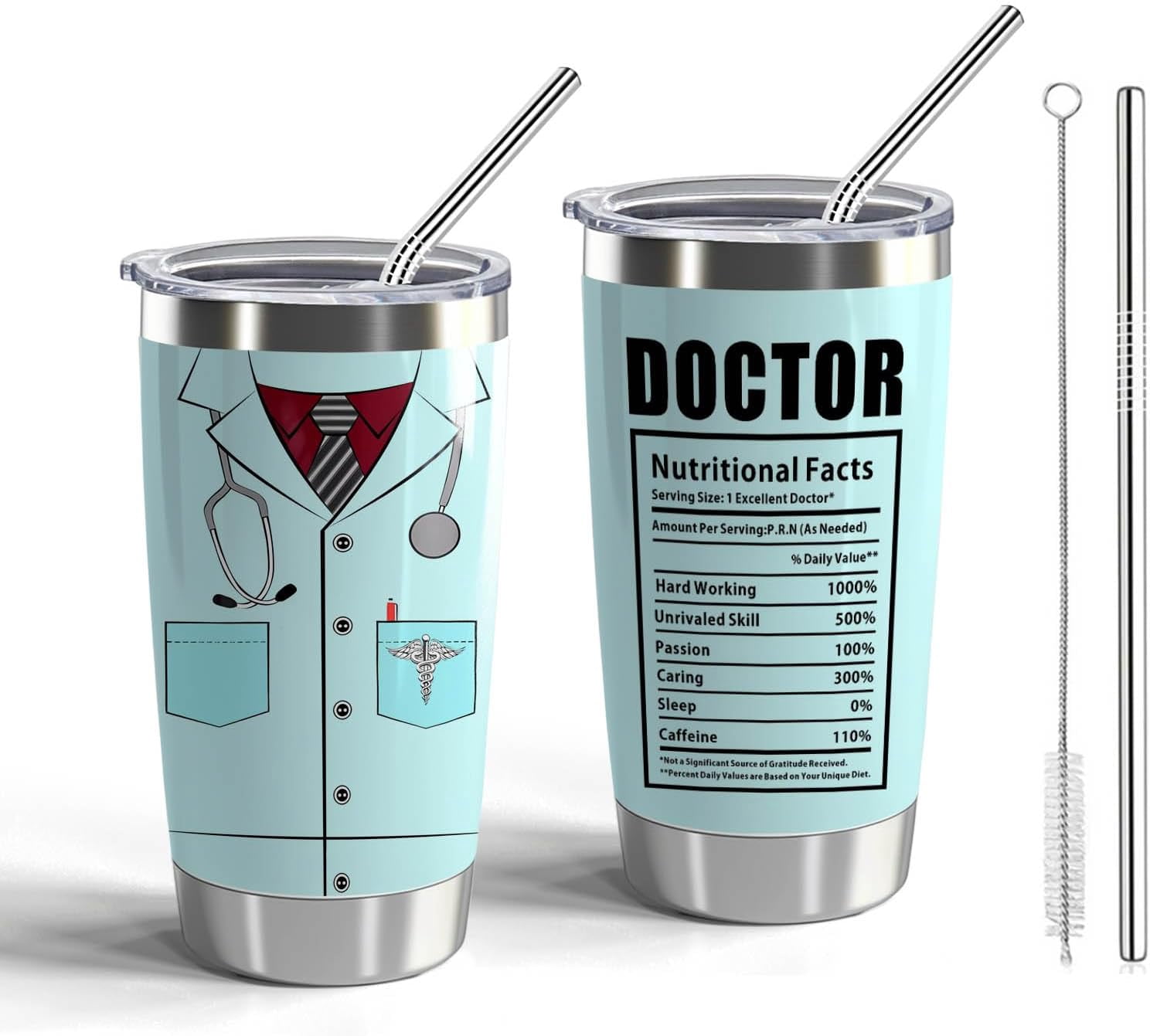 Doctor Gift Doctors Appreciation 20oz Tumbler with Lid and Straw ...