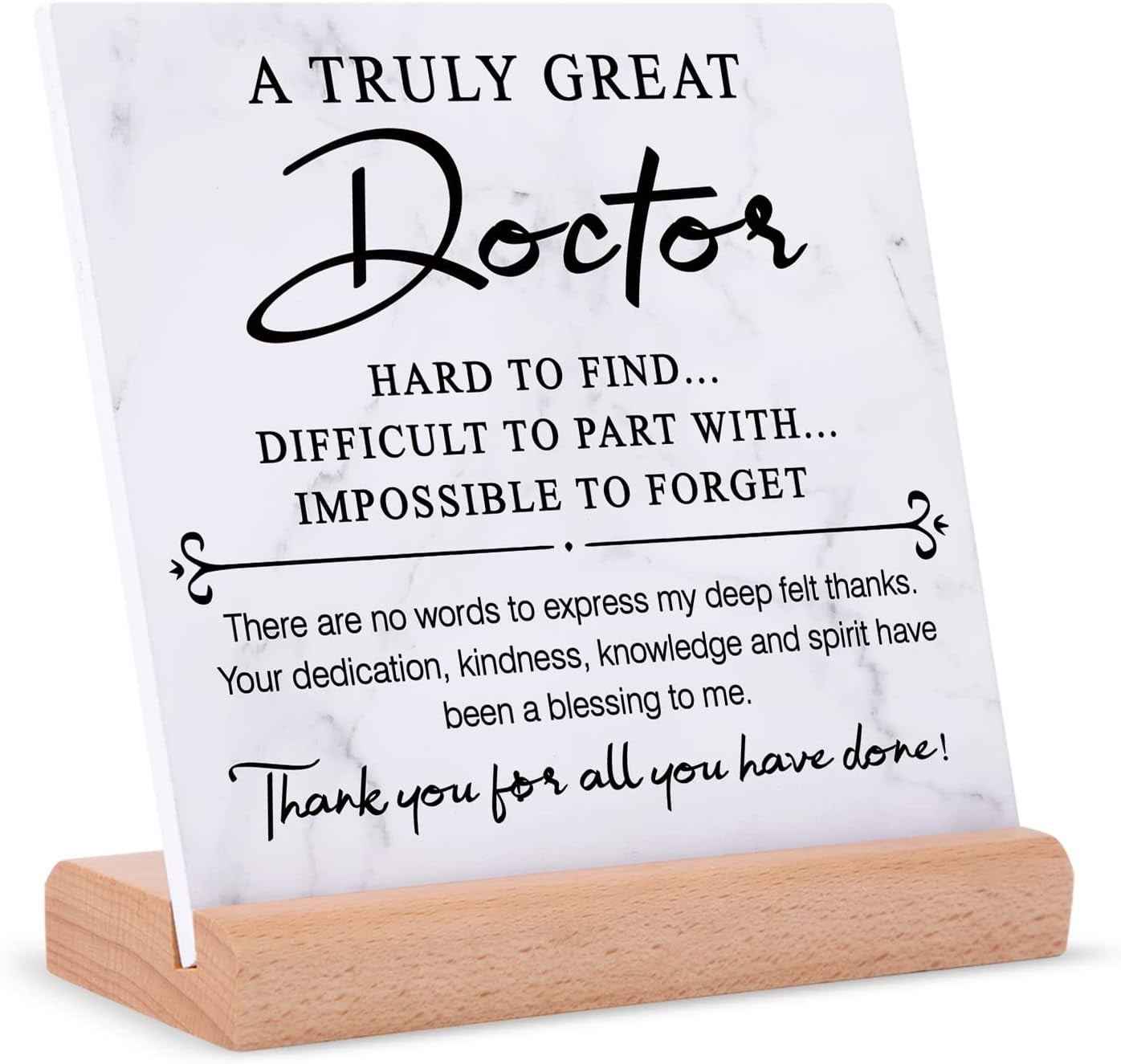 Doctor Gifts - Thank You Doctor Plaque With Wooden Stand, Doctors ...