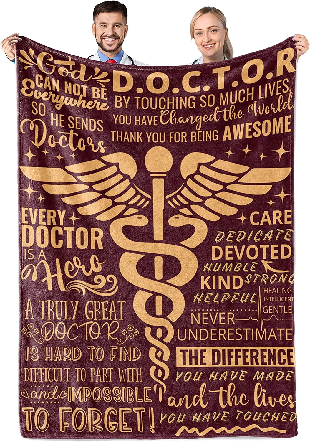 Doctor Gifts for Men Women, Appreciation Thank You Throw Blanket for ...