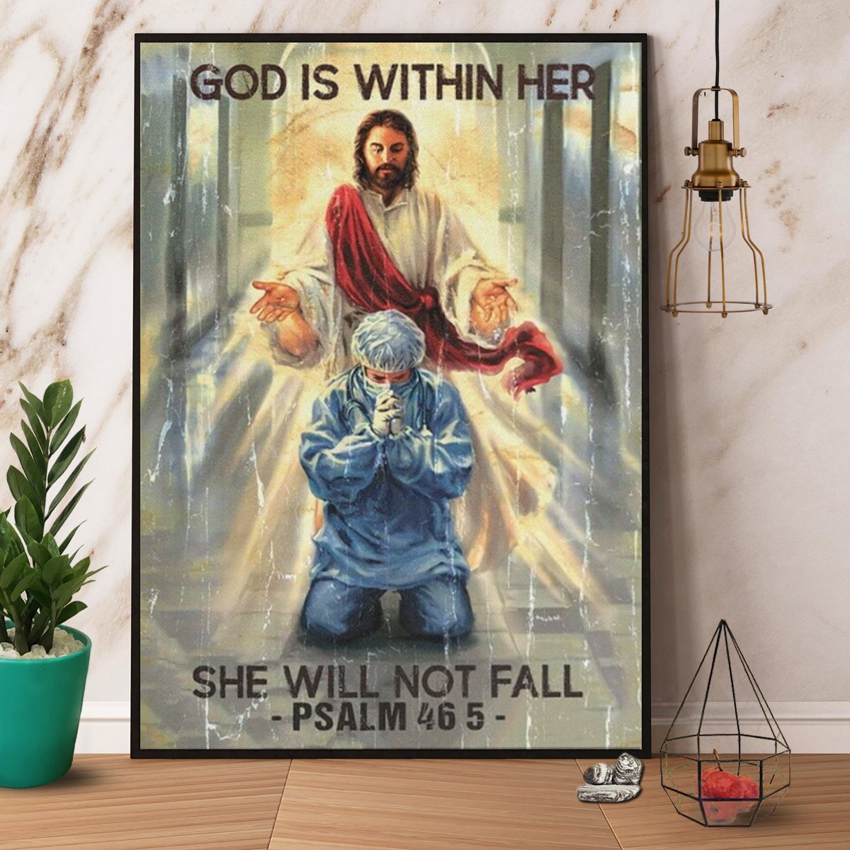 Doctor & God God Is Within Her She Will Not Fall Psalm 465 Vertical Paper Poster No Frame 16 x ...
