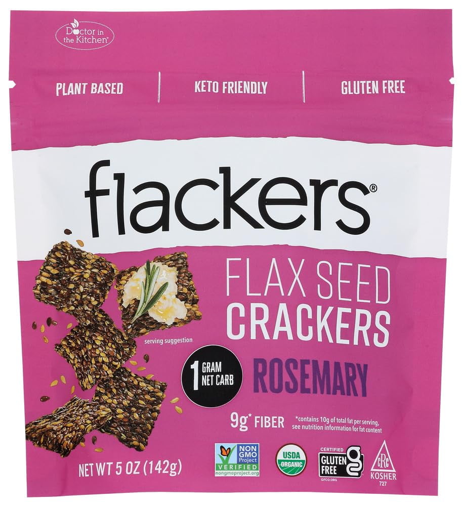 Doctor In The Kitchen IRF13 Flackers Flax Seed Crackers Rosemary -- 5 ...