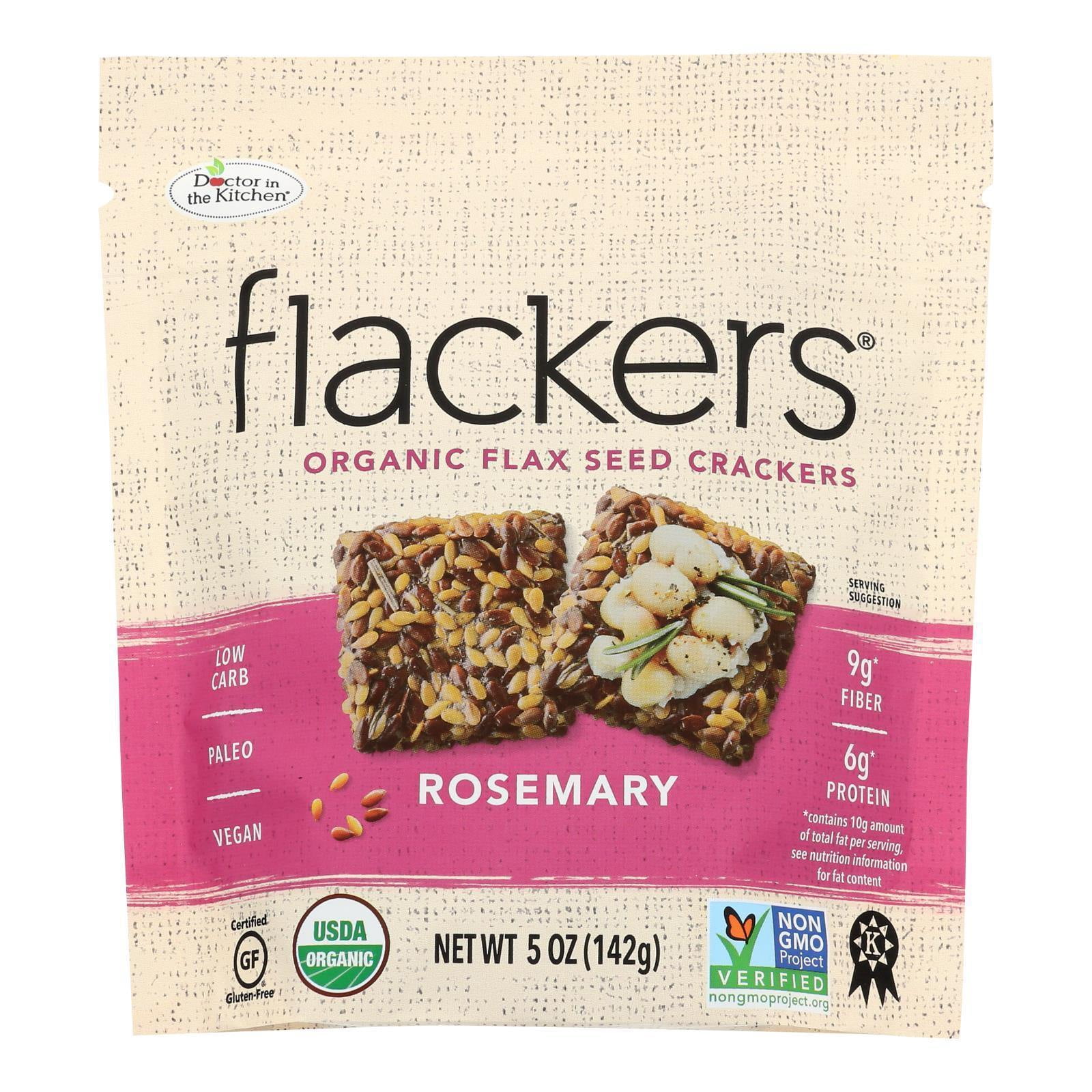Doctor In The Kitchen - Organic Flax Seed Crackers - Rosemary - Case of ...