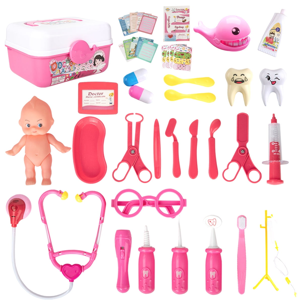 Doctor Kit For Kids, 43PCS Dentist Kit For Toddlers, Professional ...
