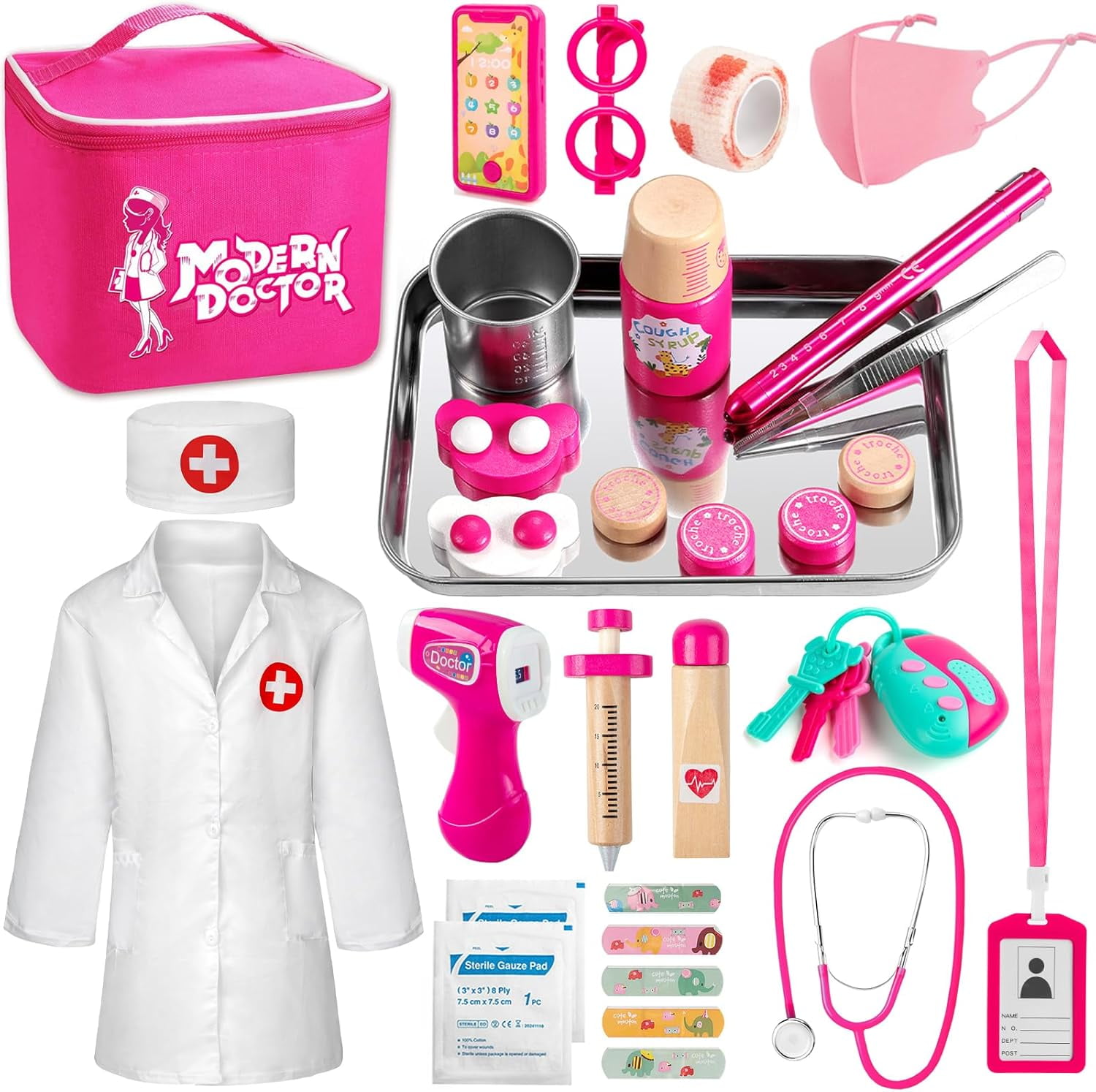 Doctor Kit for Girls, Doctor Kit for Toddlers 3-5, with Medical Bag ...