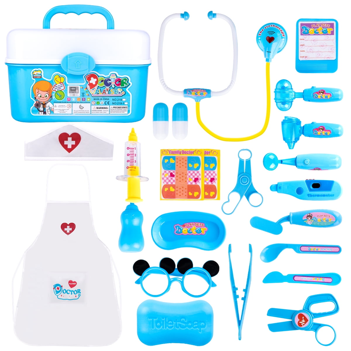 Doctor Kit for Girls, Pink Doctors kit for Kids 24 Pieces Doctor Play ...