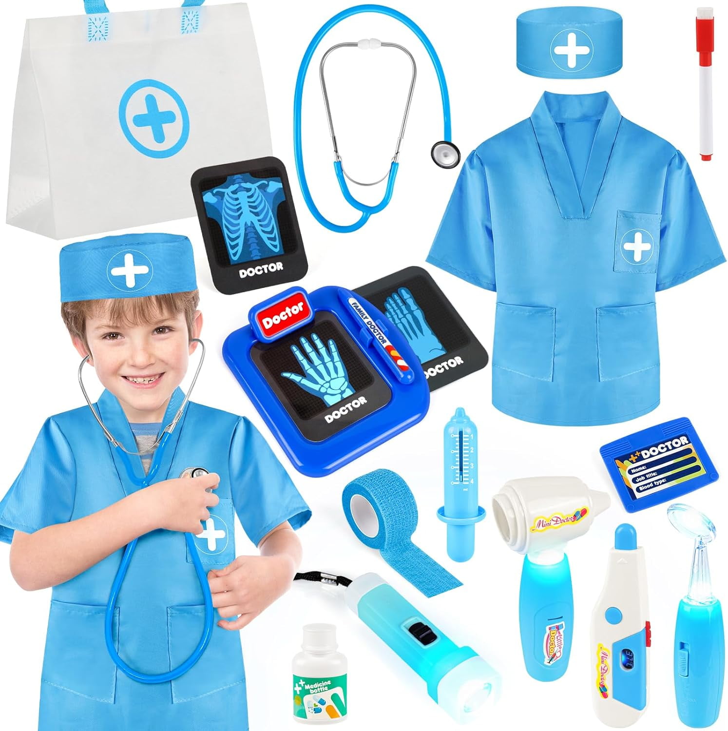 Doctor Kit for Kids,15 Pcs Kids Doctor Kit for Toddlers 3-5, Kids ...