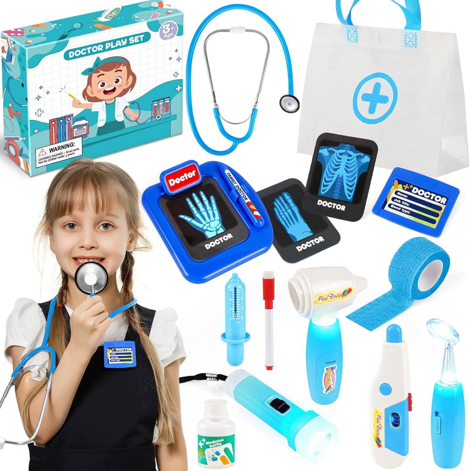 Doctor Kit for Kids,15 Pcs Kids Doctor Kit for Toddlers 3-5, Kids ...