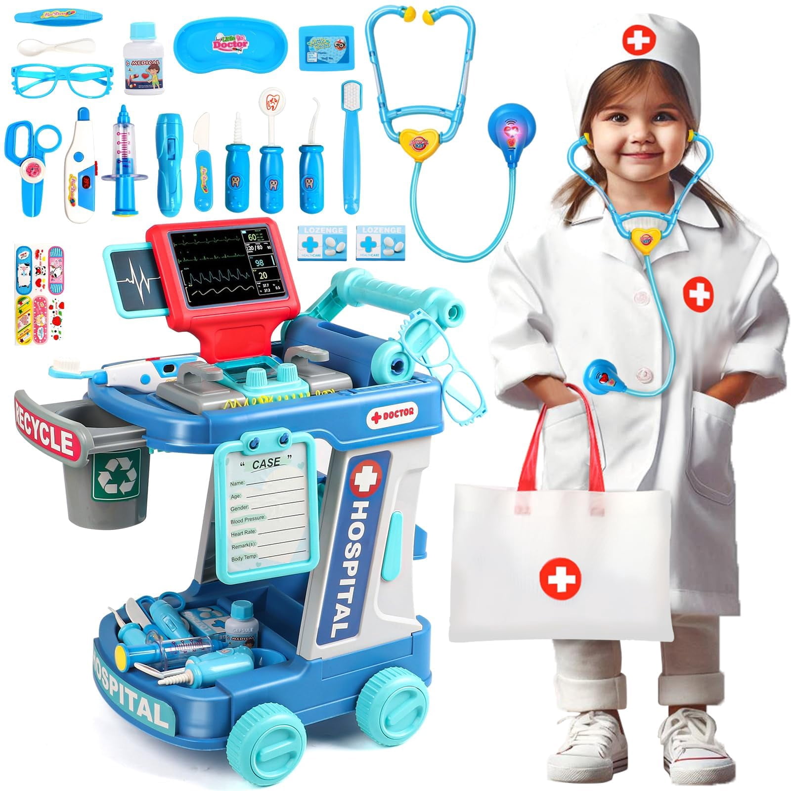 Doctor Kit For Toddlers 3-5 Dress Up Toys For 2 3 Year Old Girls ...