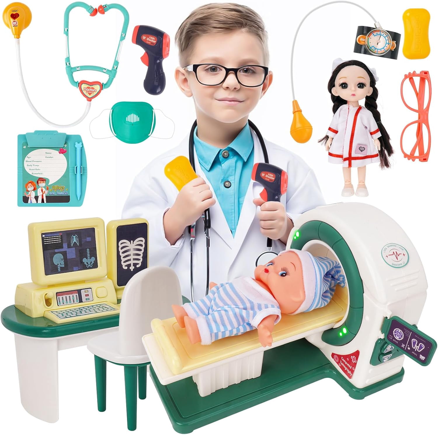 Doctor Kit for Toddlers 3-5, Kids Doctor Playset with Medical Tools, X ...