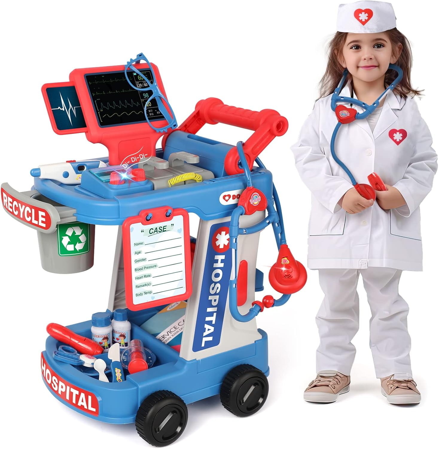 Doctor Kit for Toddlers Aged 2 3 4 5, Pretend Doctor Play Set for Kids ...
