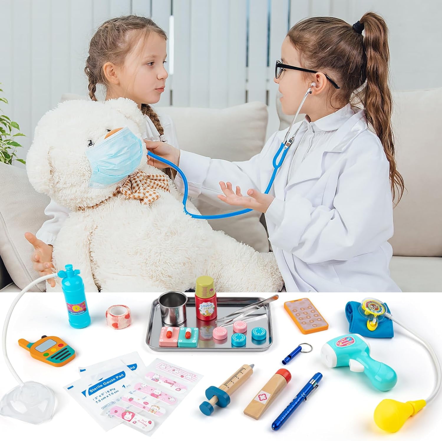 Doctor Kit for Kids, 34 Pcs Pretend Playset for Toddlers 3-5, Medical ...