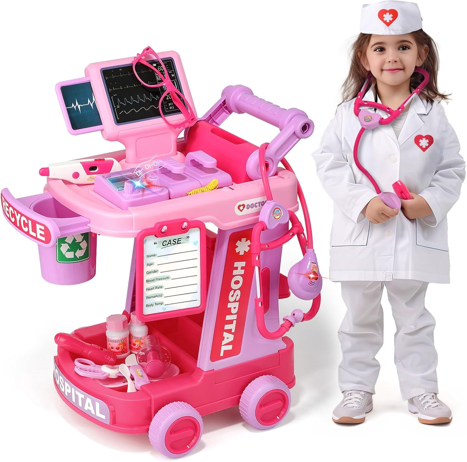Doctor Kit for Kids Aged 3 4 5, Pretend Doctor Playset for Toddlers ...