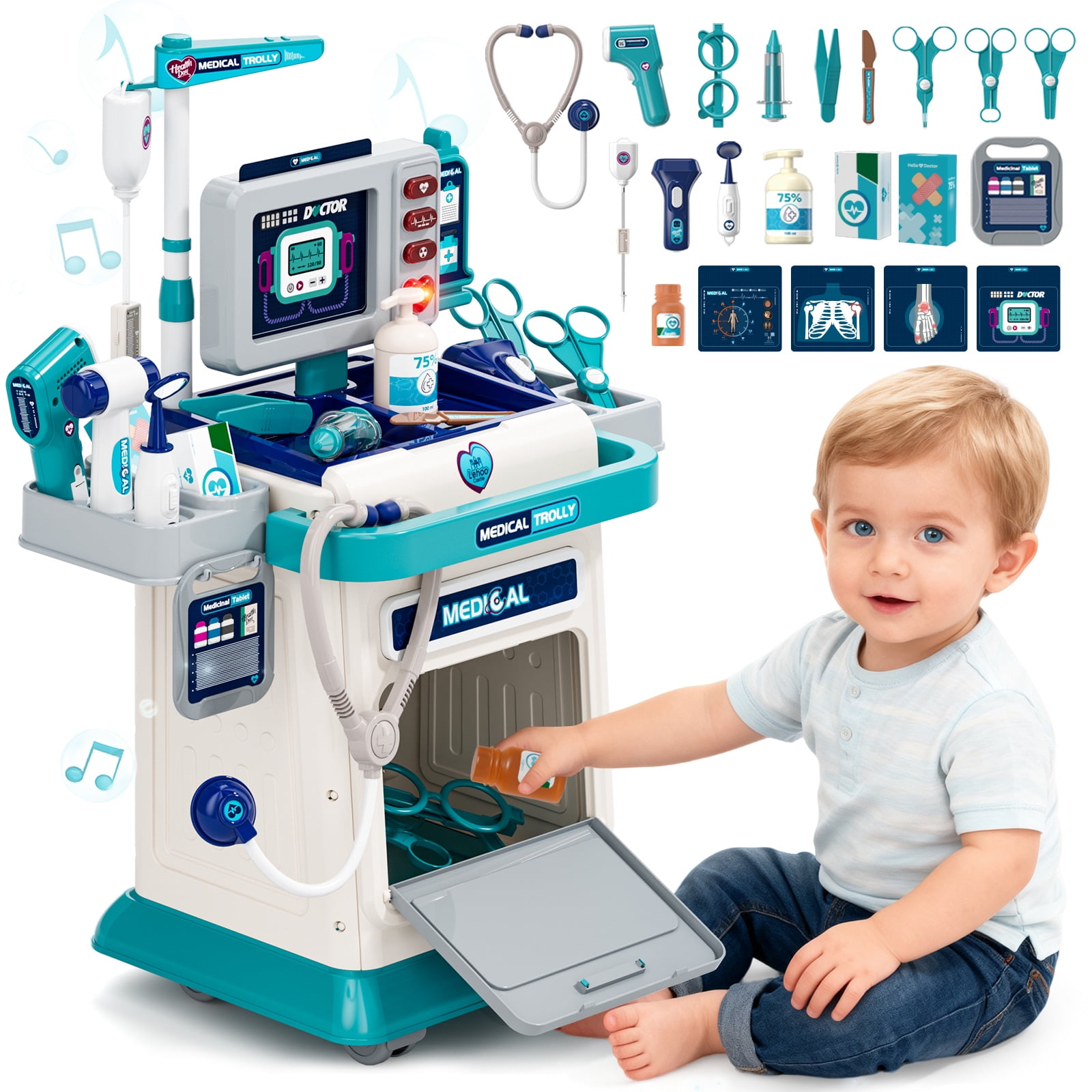 Doctor Kit for Kids with Realistic Light & Sound Effects, Pretend ...