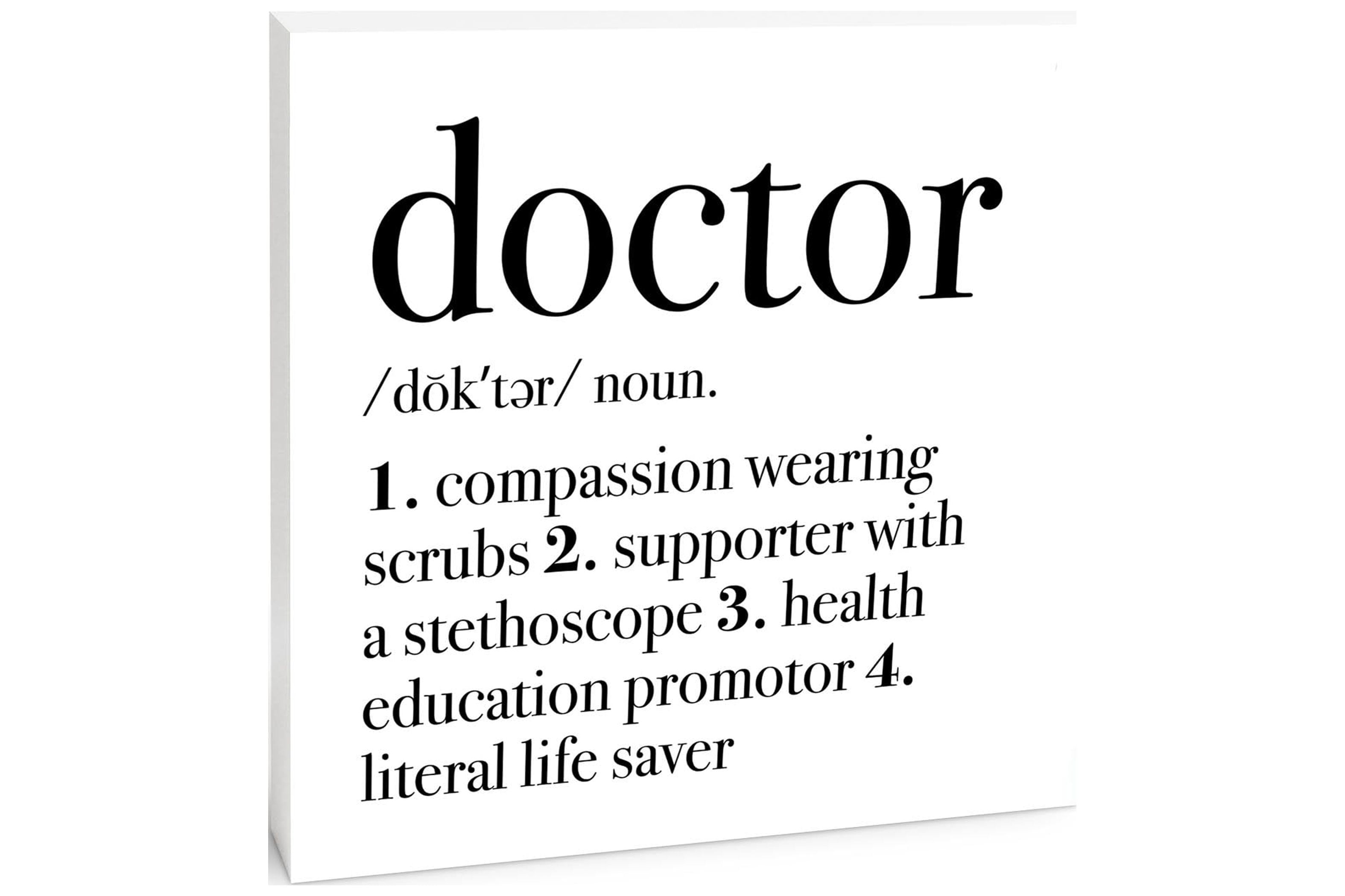 Doctor Literal Life Saver Black Script 10 x 10 Wood Tabletop Sign ...