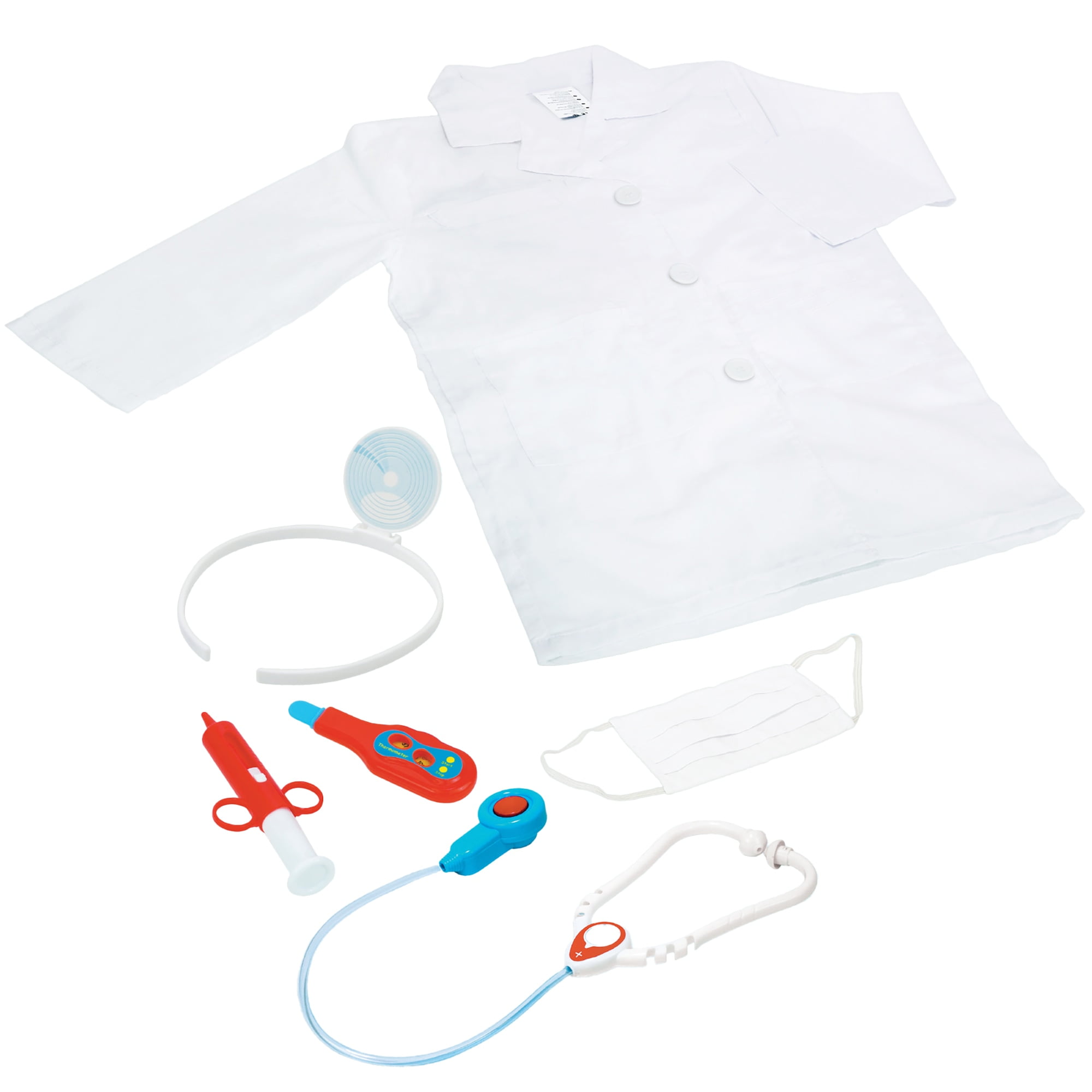 Playful Minds: Doctor Roleplay Set - 6pc White & Red Costume, Coat-Mask ...