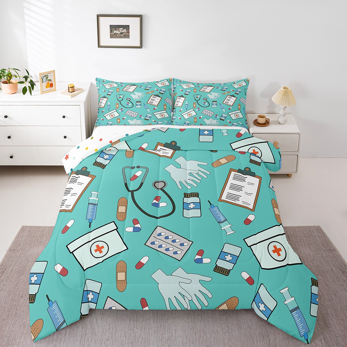 Doctor Nurse Gift Comforter Set Full Size Gifts Idea for Dentists ...