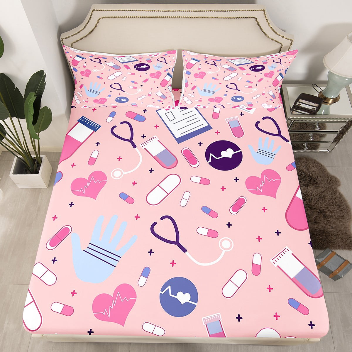 Doctor Nurse Gift Fitted Sheet Twin Size Physician Nurse Graduation ...