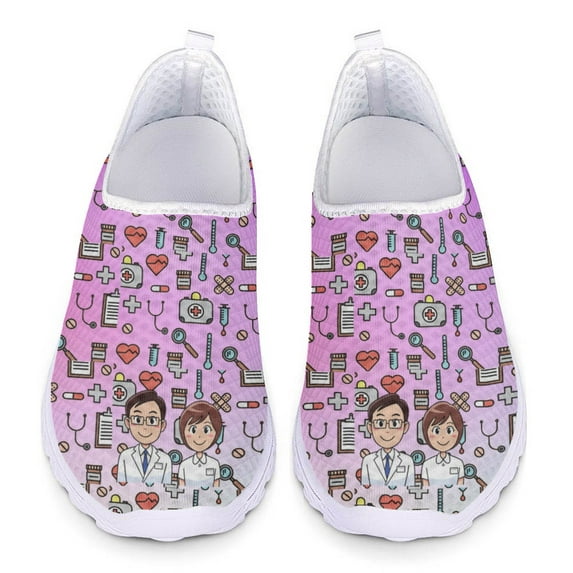 Doctor Nurse Print Luxury Summer Woman Flats Casual Shoes for Women ...