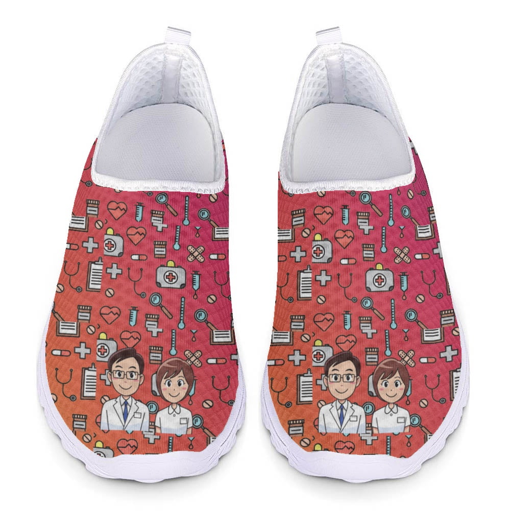 Doctor Nurse Print Luxury Summer Woman Flats Casual Shoes for Women ...