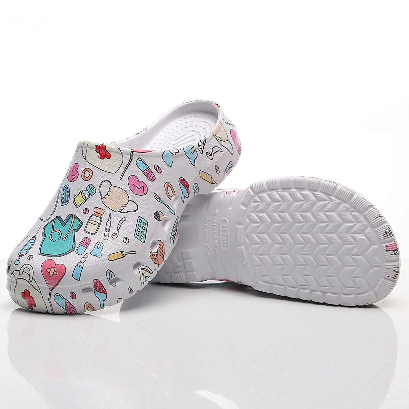 Doctor Nurse Print Scrub Shoes Medical Clogs Nurse Doctor Comfortable ...