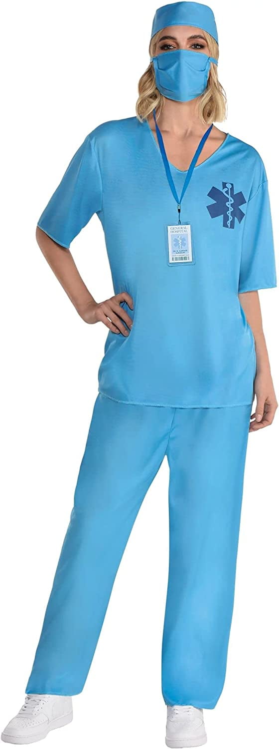 Adult Doctor/Nurse Costume: Shirt, Pants, Cap, Mask - STANDARD Size ...