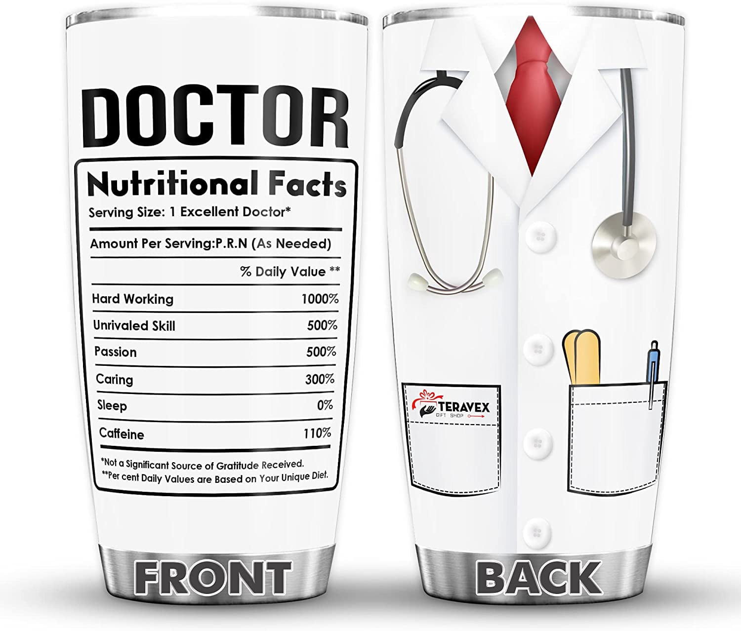 Doctor/Nurse Tumbler Cup with Lid 20oz - Realistic Health Practitioner ...