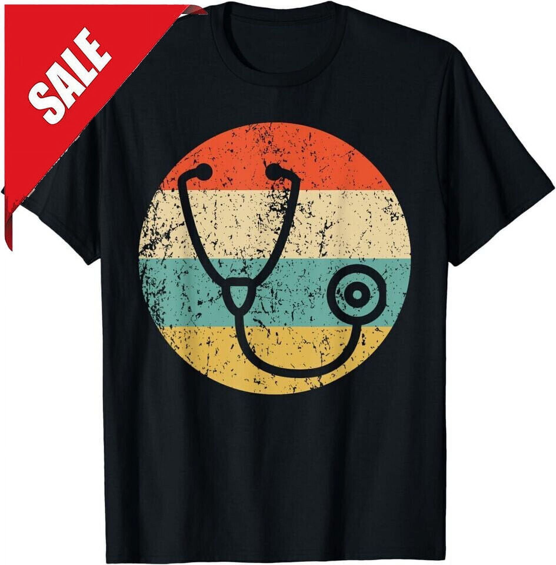 Doctor Nurse Vintage Retro Stethoscope T-Shirt - Walmart.com