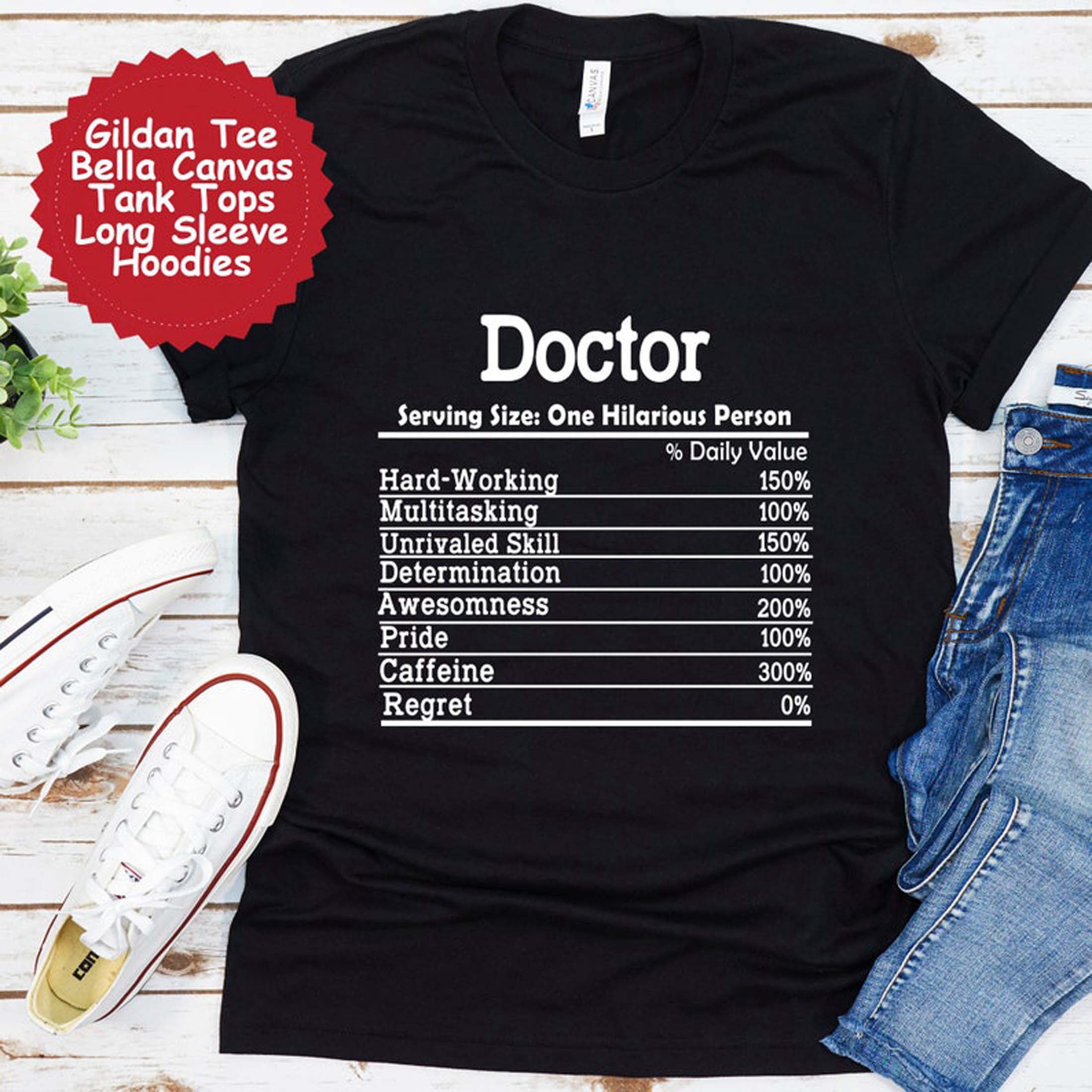 Doctor Nutrition Facts Shirt, Doctor Appreciation Gifts, Custom ...