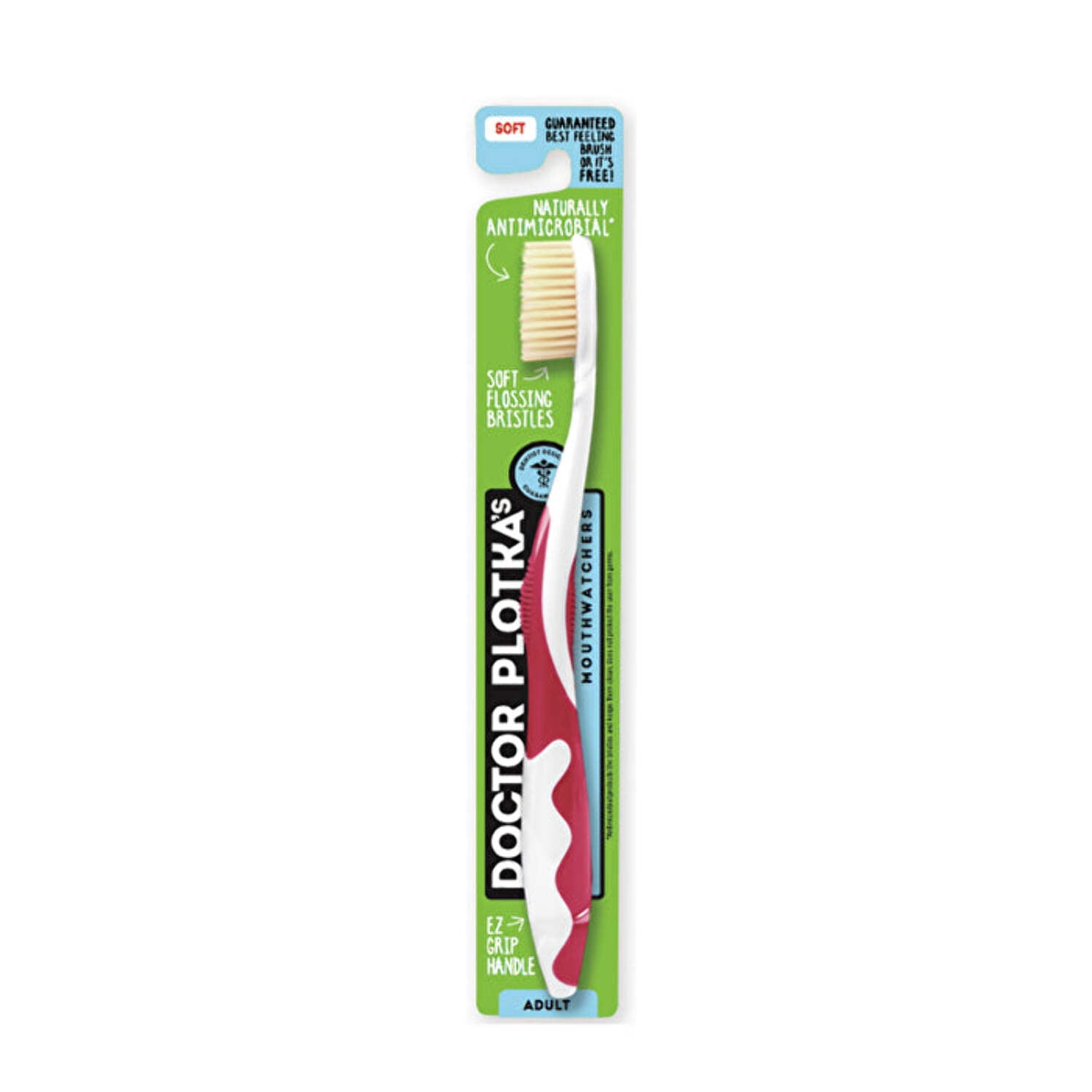 Mouth Watchers Antibacterial Adult Toothbrush, Red - Walmart.com
