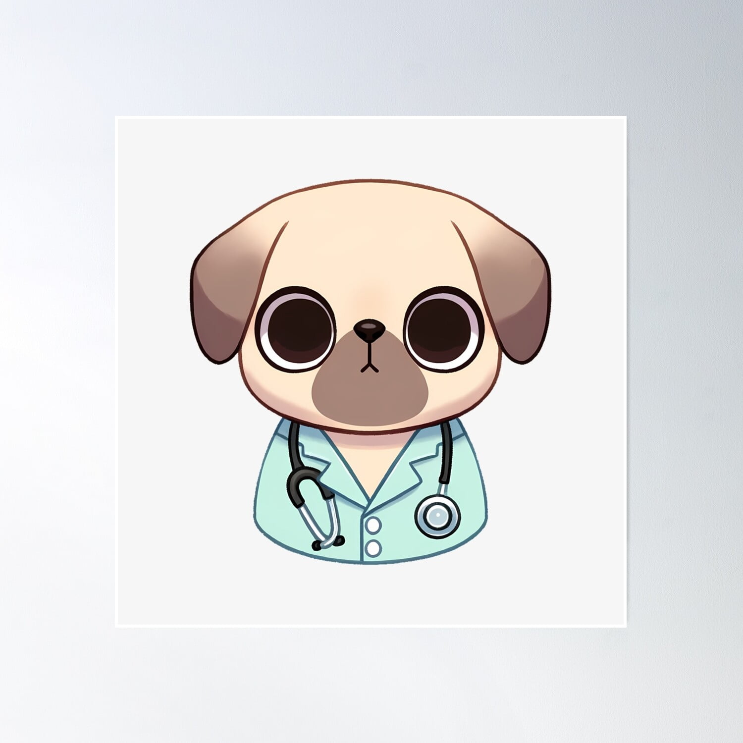 Doctor Pug Poster Wall Art, Modern Wall Decor, 30x30 UNFRAMED - Walmart.com