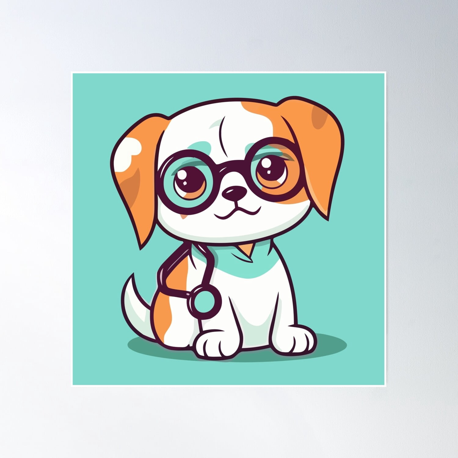 Doctor Puppy Poster Wall Art, Modern Wall Decor, 24x24 UNFRAMED ...