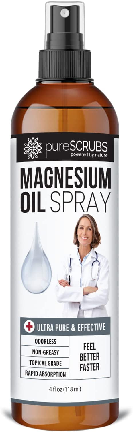 pureSCRUBS Magnesium Oil Spray, 4 fl oz, Supports Muscle, Joint and ...
