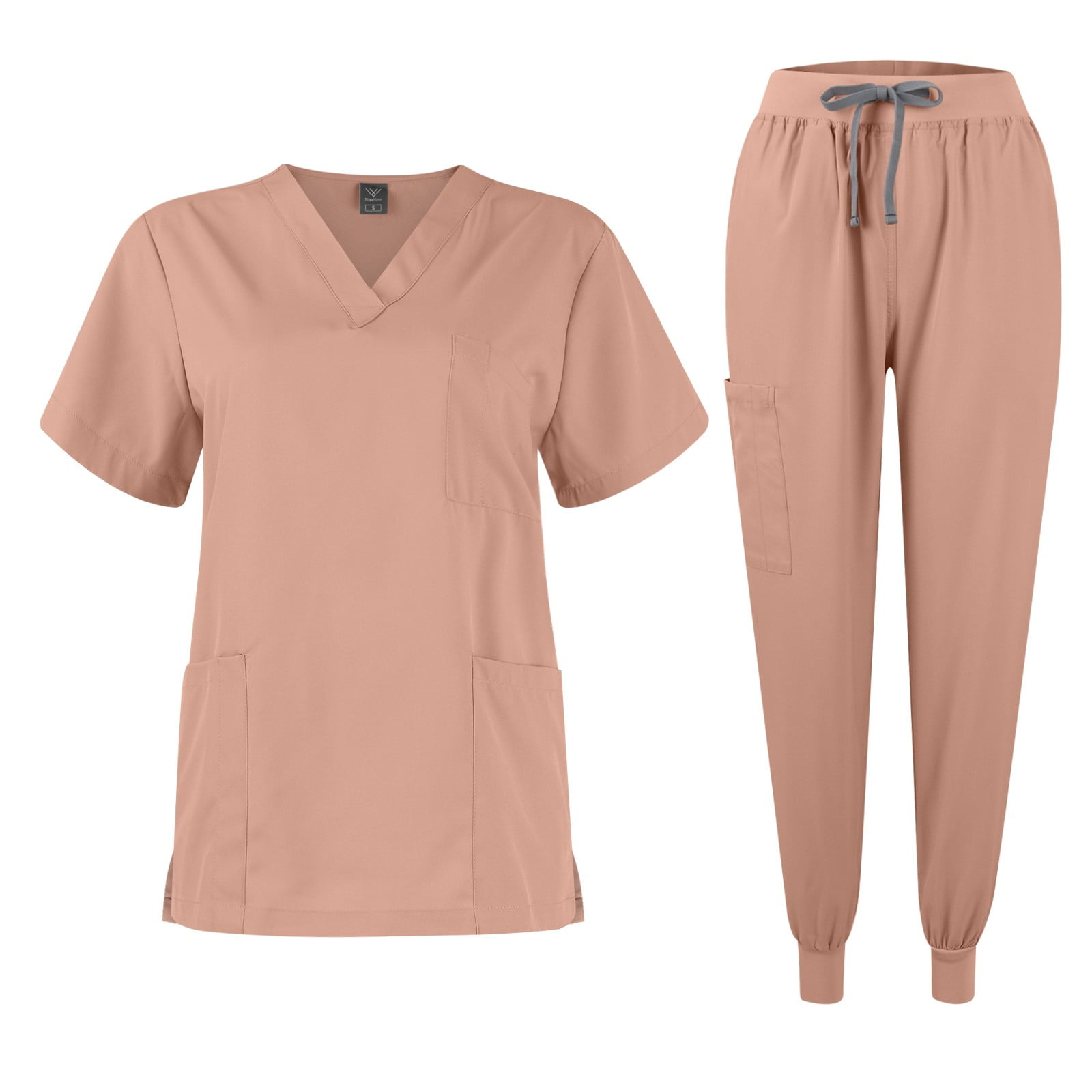Doctor Scrub Set Clearance Sales Solid Color V-Neck Short Sleeve Nurse ...