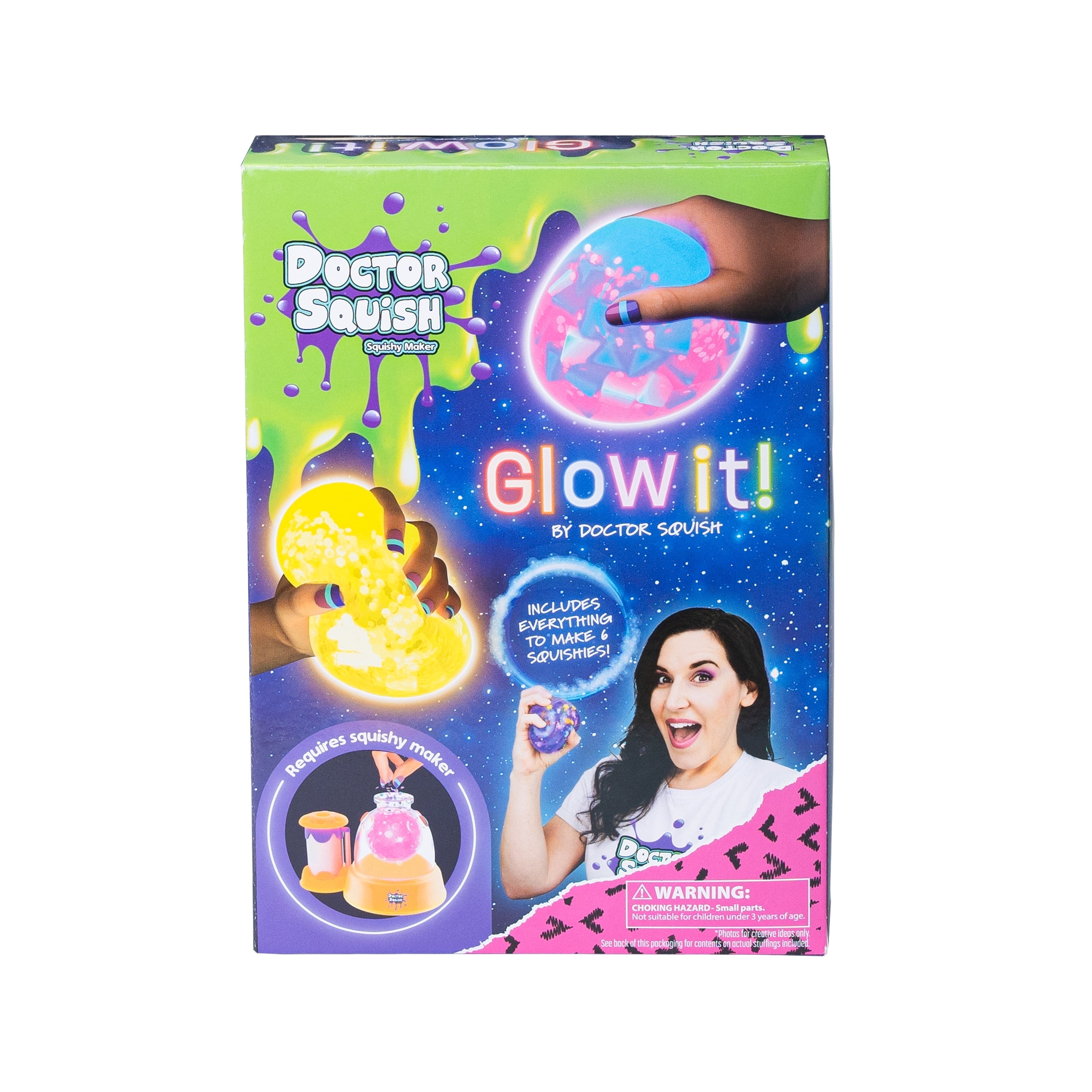 Doctor Squish Squishy Maker 6-Pack Refill, 6 Balloons and Clips, Glow ...