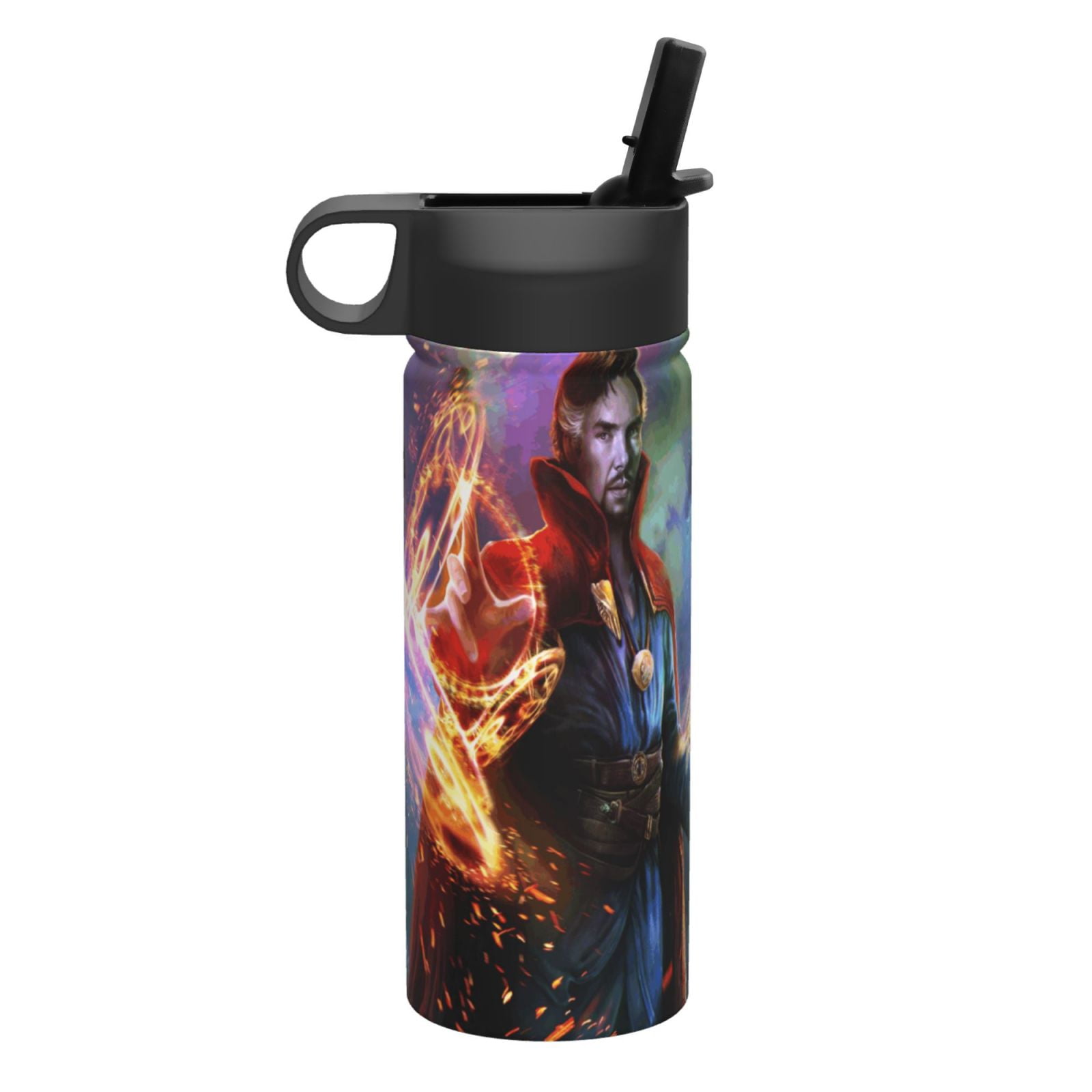 Doctor Strange Kids Insulated Water Bottle With Straw - 18 Oz Stainless Steel Double Wall Vacuum ...