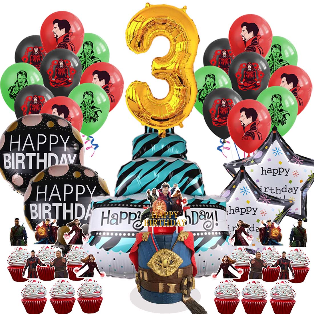 Doctor Strange Party Supplies 3rd Decor Kit Balloons Birthday Cake ...