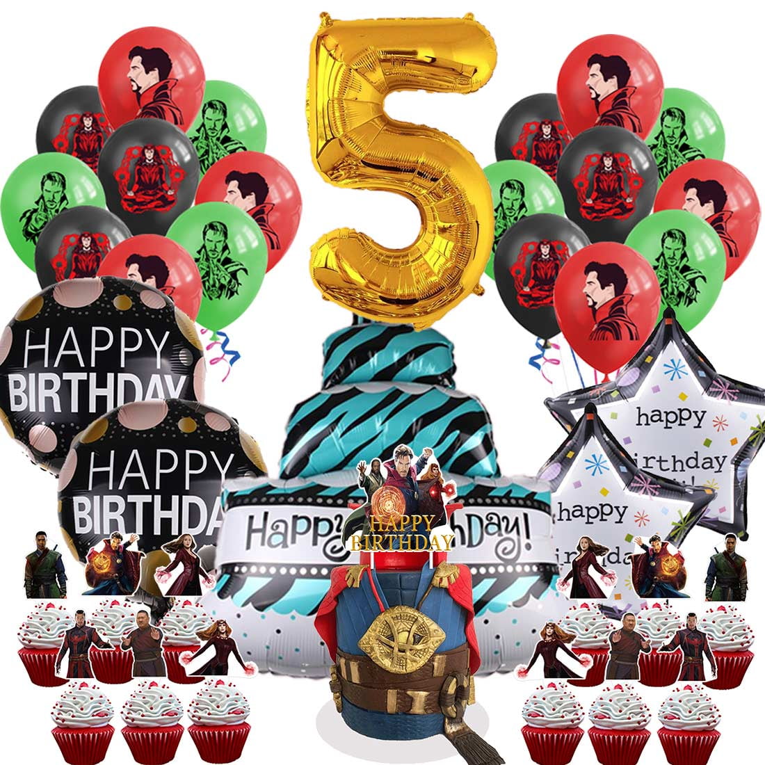 Doctor Strange Party Supplies 5th Decor Kit Balloons Birthday Cake ...